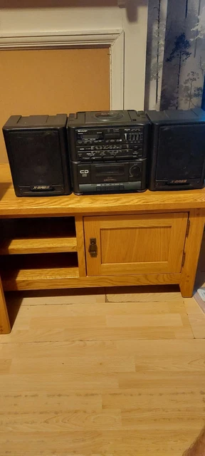 VINTAGE SHARP GX-CD56E Portable Stereo Boom box Cd Player Tape Cassette ...