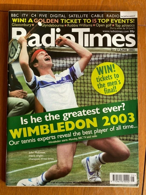 RADIO TIMES UK TV Magazine 21-27 June 2003 Wimbledon Preview JOHN ...