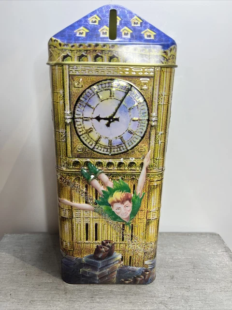 CHURCHILL'S LONDON BIG Ben Peter Pan Money box EMPTY Collectable Tin ...
