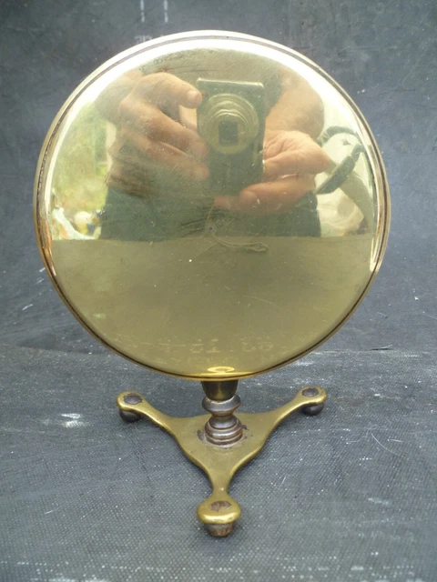 ANTIQUE VICTORIAN BRASS Round Tilt Top Tripod Table Candlelight ...