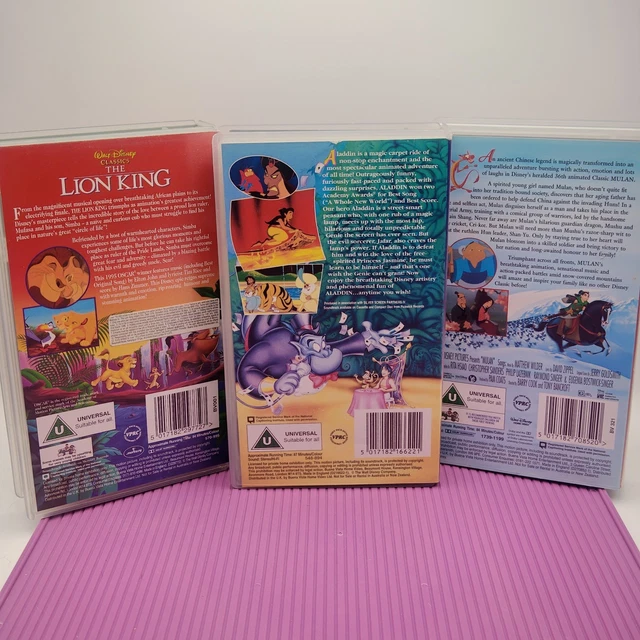 ALADDIN VHS THE Lion King Mulan Bundle Box Set Walt Disney Classics £7. ...
