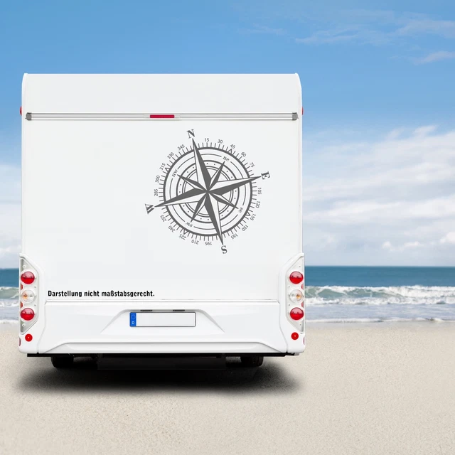 WINDROSE GRADZAHL 72CM Farbwahl Kompass Maritim Aufkleber Boot Offroad ...