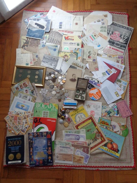 LOTTO MATERIALE PER Collezionisti, Monete, Cartoline, Buste ...