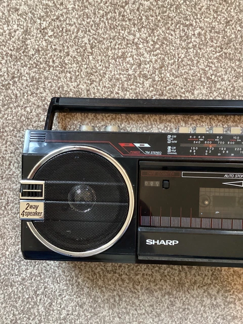 SHARP QT27 VINTAGE Retro Ghetto Blaster Boom Box Stereo Cassette Player ...