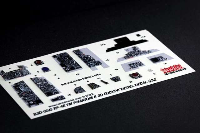1/32 RF-4E TM Phantom II 3D Cockpit Detail Decal Set - B3D-0010 - Free ...
