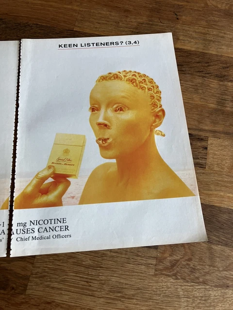 ORIGINAL B&H BENSON and Hedges Cigarettes Magazine Advert Poster Retro ...