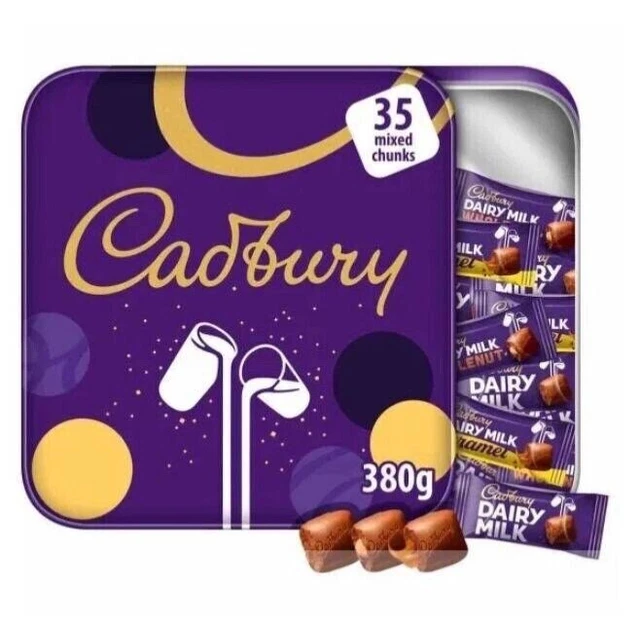 CADBURY DAIRY MILK Mixed Chocolate Chunks Tin 380G, Christmas , Free ...