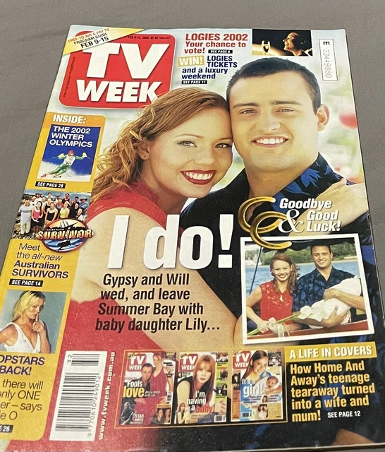 VINTAGE TV WEEK Magazine 2002 Home And Away, Courtney Love, Anjelica ...