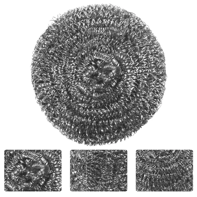 12 PCS STEEL Wool Stainless Cleaning Sponges Kitchen Brush Scrubber EUR ...