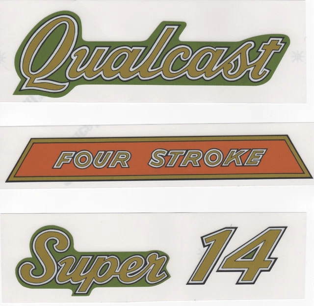 QUALCAST SUPER 14 'Four Stroke' Vintage Mower Repro Decals £7.78 ...