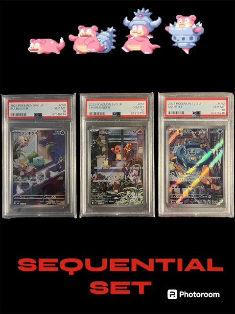 POKEMON CARDS PSA 10 Bulbasaur 050 Charmander 051 Squirtle 052 svG ...