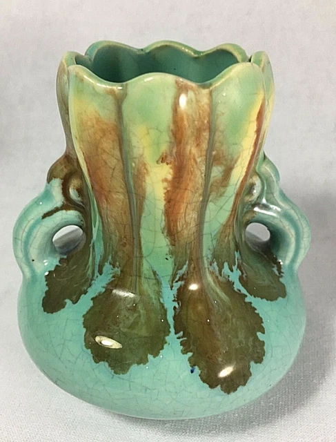 VINTAGE AUSTRALIAN DRIP Glaze Vase Giselle Art Pottery Sydney Art Deco ...