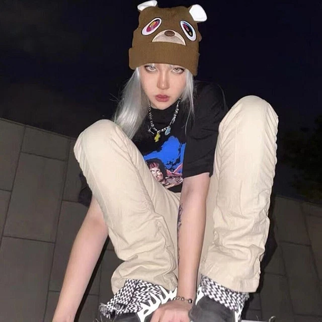 UNISEX KANYE WEST College Dropout Graduation Bear Embroidery Beanie Hat ...