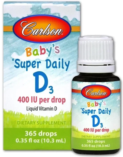 CARLSON LABS BABY'S Super Daily D3 400IU 10mcg Liquid Vitamin D 365 ...