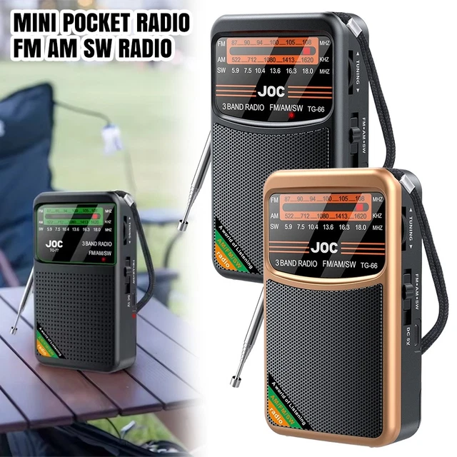MINI POCKET RADIO FM AM SW Radio Type-C Rechargeable Radio Player for ...