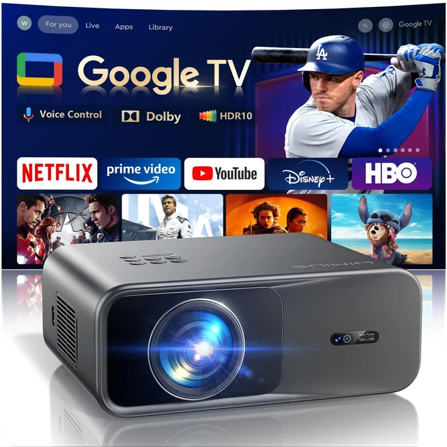 4K PROJECTOR【OFFICIAL GOOGLE TV/Netflix/Disney/Live TV& Dolby Audio ...