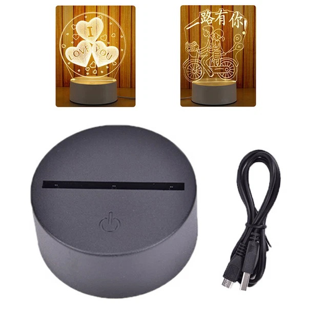 USB CABLE TOUCH Lamp Bases For 3D LED Night Light 7 Color Light Base ...