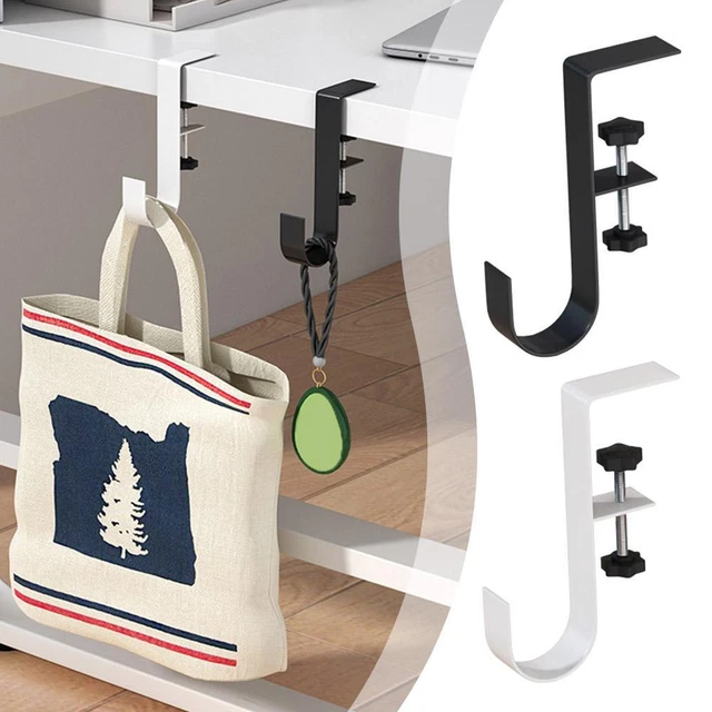 ADJUSTABLE DESK EDGE Hook Without Punching Office Desktop Edge Hanging ...