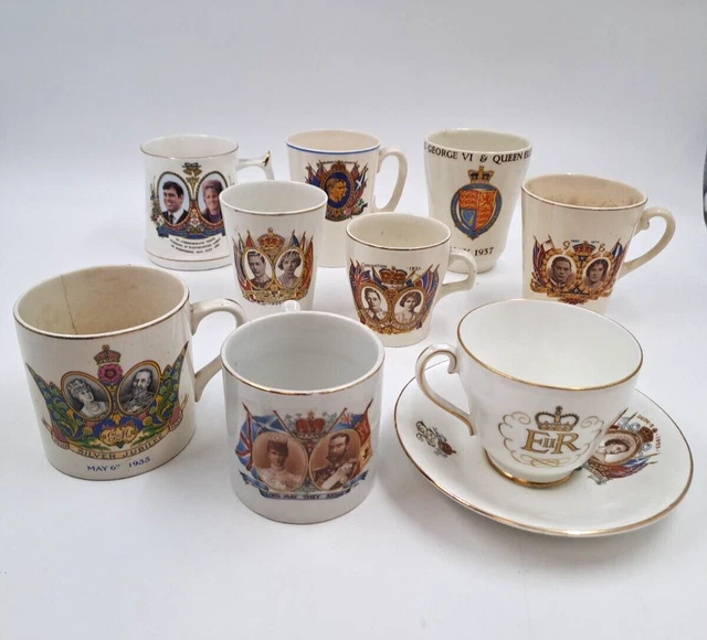 ROYAL MUG COLLECTION George V George VI Queen Elizabeth II T2750 C3489 ...