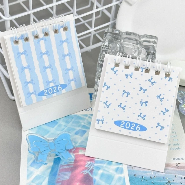 MINI 2026 DESK Calendar Bow Schedule Planner Office School Supplies $9. ...