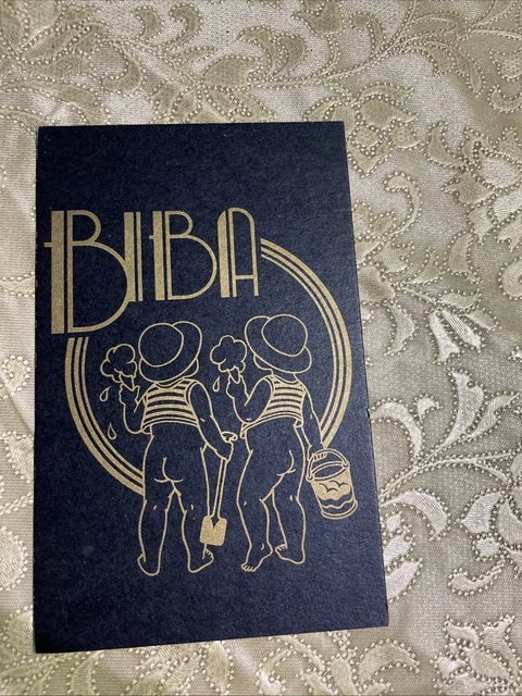 ORIGINAL 1970S BIBA Children's Logo Postcard black matte & gold ...