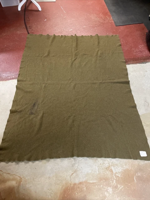 1943 WW2 US Army Olive Drab Wool Field Blanket OG OD Barracks Bed Wool ...