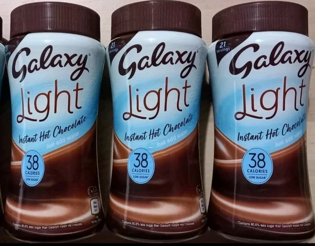 3 X JARS Galaxy Light Hot Chocolate Instant Choc Drink Low Sugar Calorie £16.69 - PicClick UK