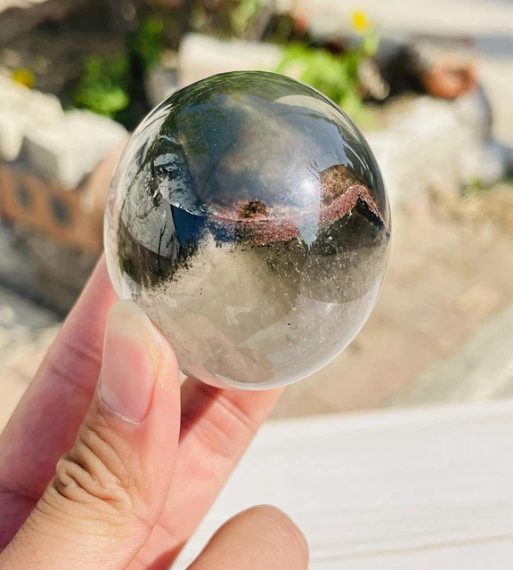 263G NATURAL GHOST Quartz Crystal Energy Healing Ball EUR 52,50 ...