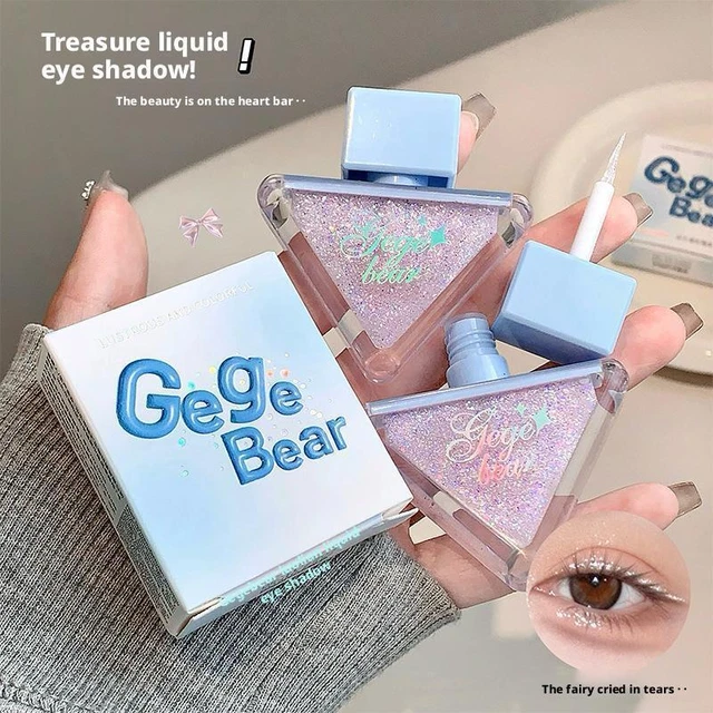 GEGE BEAR GLAZED Eyeshadow Liquid Pearlescent Glitter Brightens ...