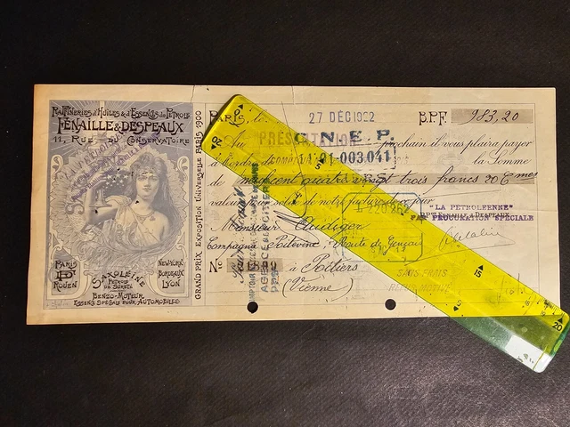 QUITTANCE ART NOUVEAU de 1922 - FENAILLE & DESPAUX EUR 5,00 - PicClick FR