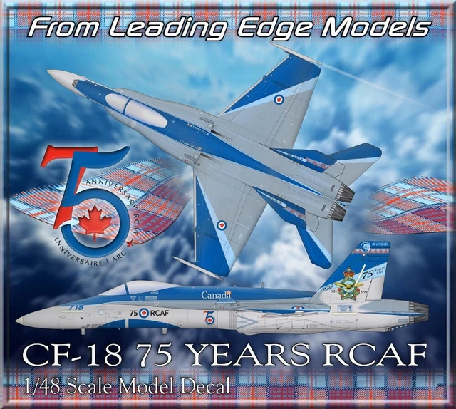 1/48 CF-18 CANADA 75 YEARS RCAF SPECIAL decal set by Leading Edge ...