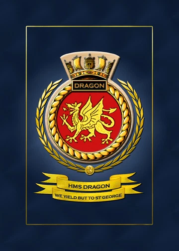 HMS DRAGON SHIPS Badge/Crest - Hundreds Of Hm Ships In Stock £19.99 ...