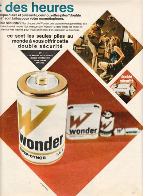 PUBLICITÉ ANCIENNE PILES Wonder 1970 issue de magazine EUR 7,50 ...