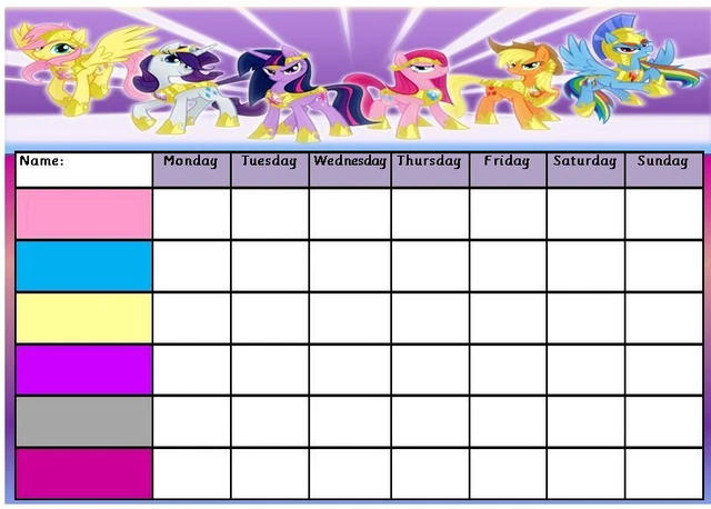 REUSABLE -MY LITTLE PONY- Reward Chart - Wipe clean - With pen £3.08 ...