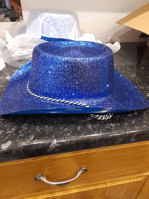 9 BLUE GLITTER Cowboy Style Party Hats £14.54 - PicClick UK