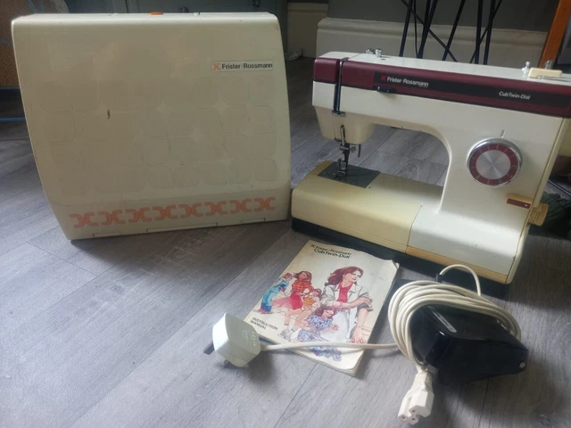 FRISTER ROSSMANN CUB Twin-Dial Sewing Machine with Pedal, Case & Manual ...