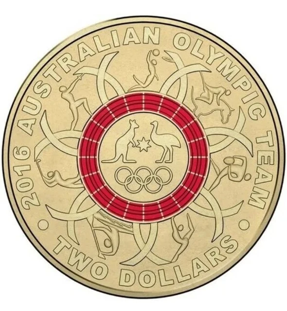 2016 AUSTRALIAN $2 OLYMPIC TWO DOLLAR COIN RED RING New UNCIRCULATED ...