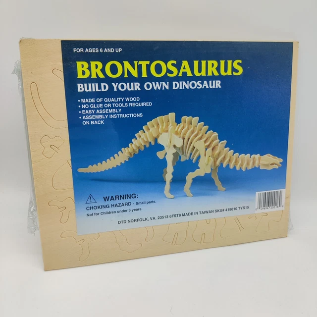 BUILD YOUR OWN Brontosaurus Dinosaur Wood Wooden Model Building Kit $9. ...