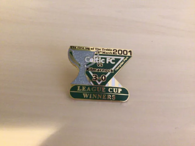 CELTIC FC BADGE-SCOTTISH League Cup Winners 2001- Danbury Mint-1st leg ...