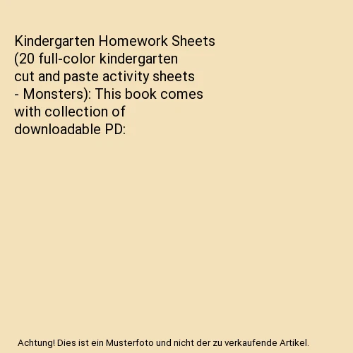 KINDERGARTEN HOMEWORK SHEETS (20 full-color kindergarten cut and paste ...