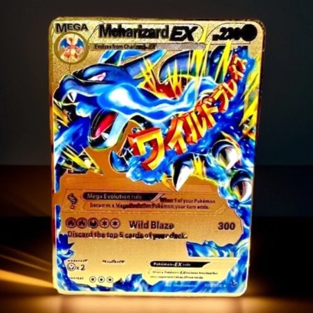M CHARIZARD EX Gold Metal Pokémon Card Collectible/Gift/version ...