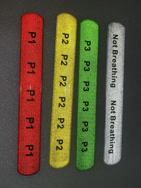 NHS TEN SECOND Triage Slap Bands - Hi Visibility Snap Bands - Full Set ...