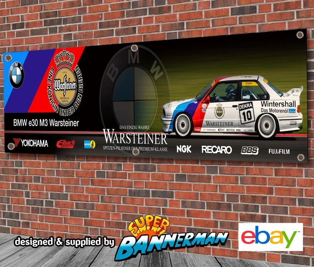 BMW E30 M3 Warsteiner Touring Car Banner for Garage, Workshop, Showroom ...