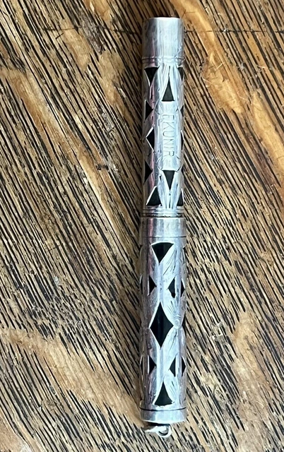 ANTIQUE WATERMAN IDEAL Sterling Silver Overlay Fountain Pen Pendant ...