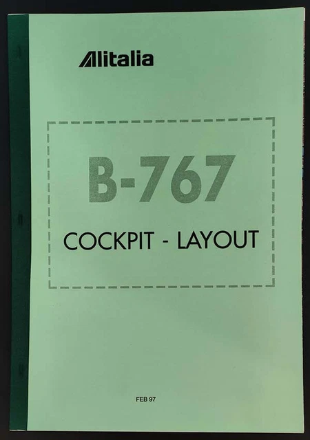 ALITALIA AIRLINES B-767 Cockpit Layout booklet A4 size Pilot Training ...