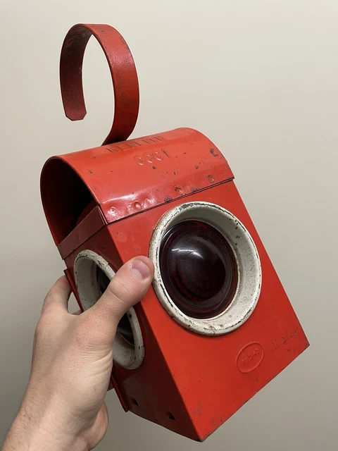 LANTERNE DE CHANTIER Ancienne Vintage Lampe Design Orange Loft Kenlite ...