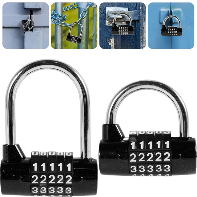 LOCKER COMBINATION LOCK 5-Digit Resettable Cabinet Code Padlock Safety ...