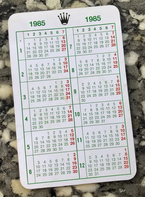 ROLEX 1985 CALENDAR Submariner Daytona Explorer GMT Sea-Dweller ...