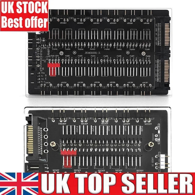 4PIN PWM & 5V 3Pin ARGB Cooler Master 10/16 Hub Fan Controller Hub ...