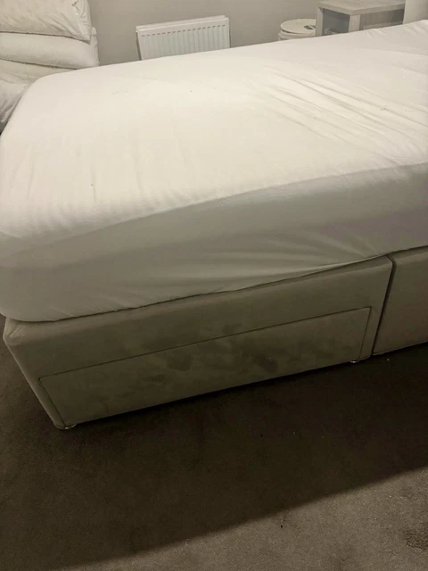 DREAMS KING SIZED Grey Velvet Bed Frame Winged Back £260.70 - PicClick UK